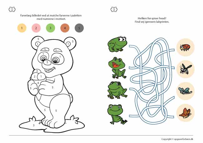 Print selv opgavehæfte med 24 sjove opgaver for børn fra 4 år