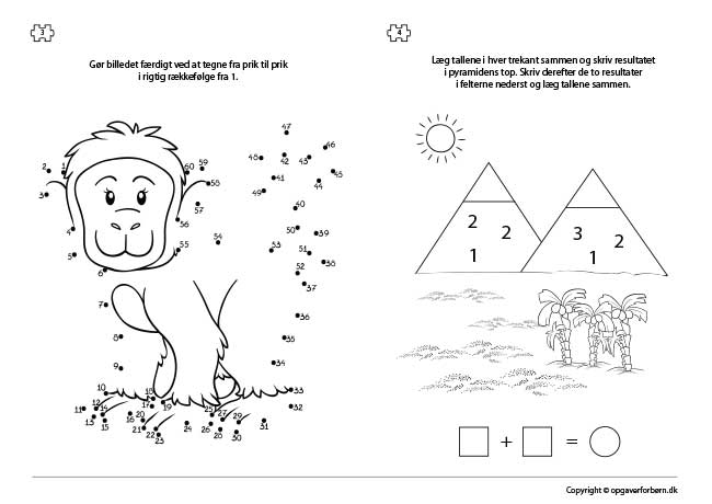 24 udfordrende og sjove print-selv opgaver til børn fra ca. 5 år
