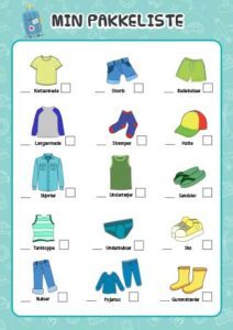 Pakkeliste til små børn - lad børnene hjælpe med at pakke til ferien