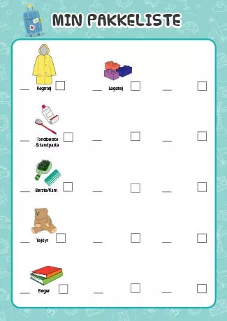 Pakkeliste til små børn - lad børnene hjælpe med at pakke til ferien